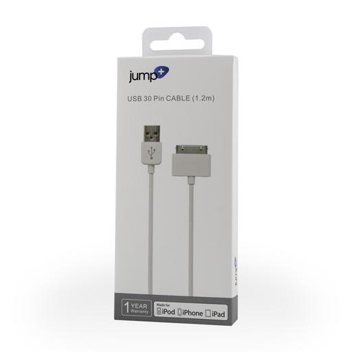 Jump+ USB to 30 Pin Dock Connector Cable 1.2m White | JumpPlus